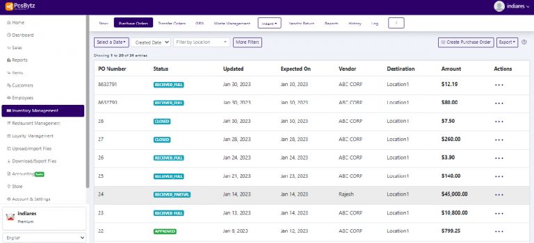 Restaurant Inventory Software for multiple chain outlets
